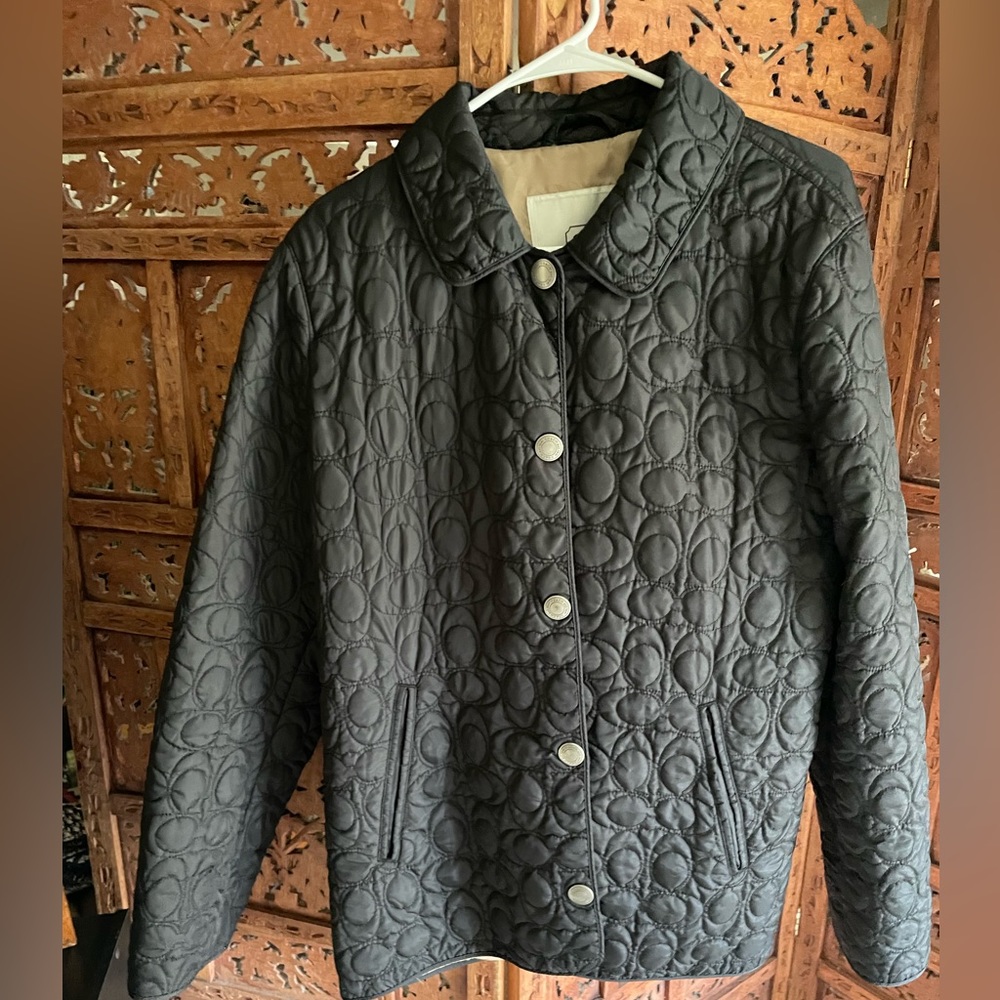 Coach Women’s Quilted Signature Logo Jacket Size L - Gem